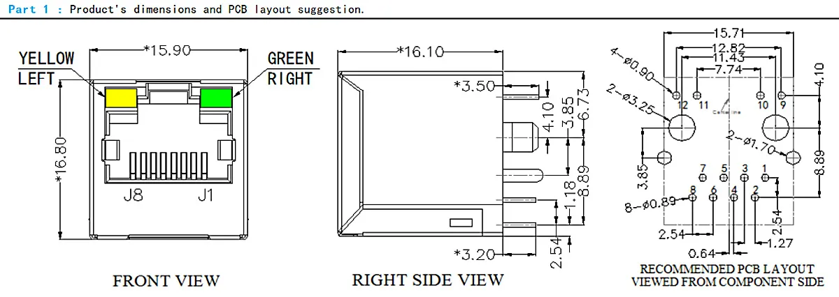 RJ45 5224 1X1 TAB-UP With lights and no wings【Ethernet socket】|Dimud ...